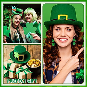 St. Patrick's Day Earrings Shamrock Dangle Earrings Green Leaf Drop Earrings for Women (2Layer Earring)