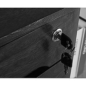 A4 Flat File Cabinet, Office Desktop Drawer Storage Cabinet with Lock, 3- Layer Wooden Storage Box, Small Chest of Drawers(Size: 4028 31cm)