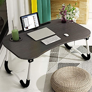 Laptop Desk, Astoryou Portable Laptop Bed Tray Table Bed Desk with Foldable Legs & Cup Slot for Eating, Working, Reading, Watching Movie on Bed Couch Sofa (Black)