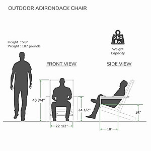 Cambridge Casual Napa Wood Outdoor Adirondack Chair, Natural Teak/Textiline Tan