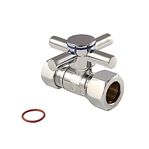 Kingston Brass CC44451DX Concord 5/8-Inch IPS x 1/2-Inch O.D. Comp Quarter Turn Straight Valve, Polished Chrome