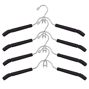 Curious Fish 4PCS Standard Hangers Skirt hangers hooker design heavy duty durable space saving Closet Hanger Multi-layer Skirt Tie Hanger Non-Slip Organiser Jeans Slack Clothes rack pants Coat Garment