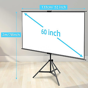 Small Portable Projector Screen Tripod Stand lejiada Mobile Projection Screen, Lightweight Carry & Easy Adjustablle for Schools Meeting Conference Indoor Outdoor Use,