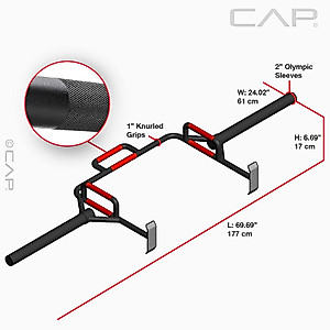 CAP Barbell Olympic Open Trap Bar, Chrome | Hex Bar, Shrug Bar, Deadlift Bar (OB-94
