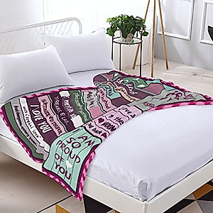 to My Mom Love Letter Throw Blanket Ultra Soft Warm Cozy Lightweight Microfiber Blankets Flannel Sherpa Fuzzy Fluffy Plush Throws for Sofa Couch Bedding All Season 60"x50"