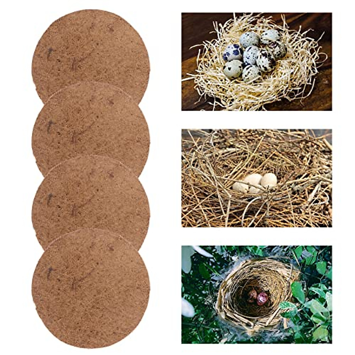 POPETPOP Pigeon Nest Mat Nesting Pads: 10PCS Bird Nesting Materials Bird Breeding Nest Bird Eggs Mat Coconut Fiber Substrate Bird Nest