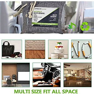 3 Pack Bamboo Activated Charcoal Odor Absorber, Bamboo Charcoal Air Purifying Bag, Activated Charcoal Odor Absorber for Closet,Pets,Shoe, Car, Basement Musty Odor Eliminator Deodorizer( 3x200g each)