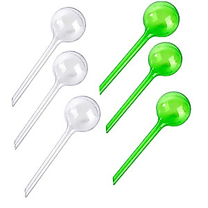 Warmshine 6 Pcs Garden Watering Globes Automatic Watering Globes Plant Self Watering Bulb Waterer Automatic Watering System,13cmx5cm/5.12inchx1.97inch (White&Green)