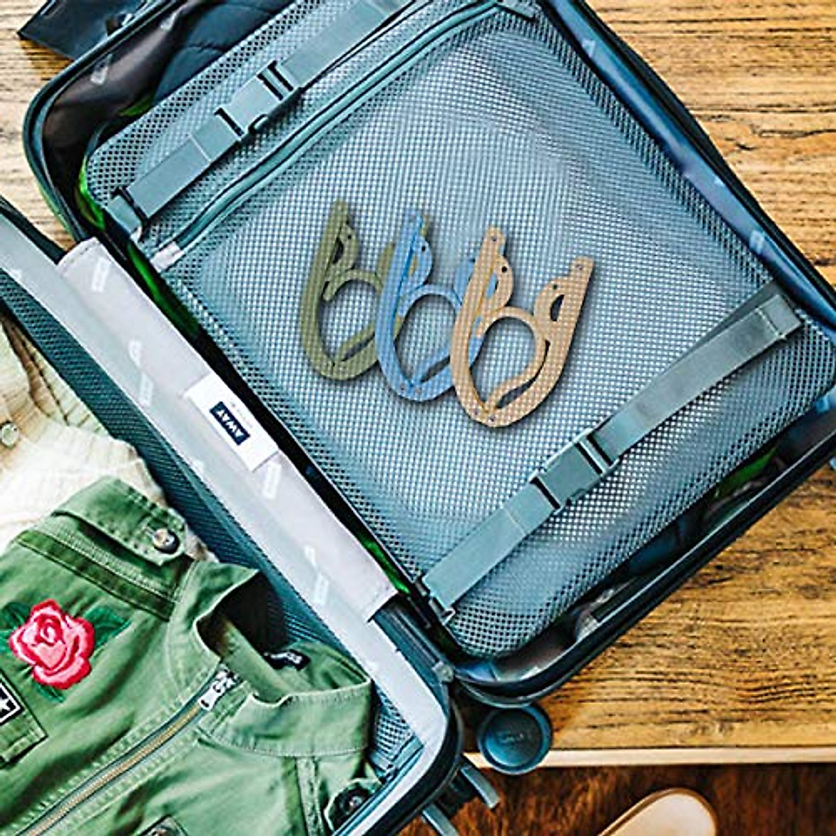 BestofTech 12 Pack Portable Lightweight Folding Hangers with Clips | Foldable | Slide Proof | Durable | Drying Rack | for Adult and Baby Clothes