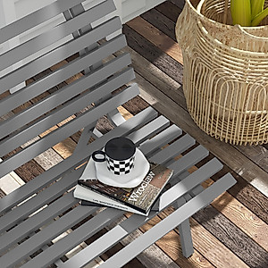 Outsunny 48.5" Garden Bench, Outdoor Patio Bench, Lightweight Aluminum Park Bench with Slatted Seat for Lawn, Park, Deck, Gray