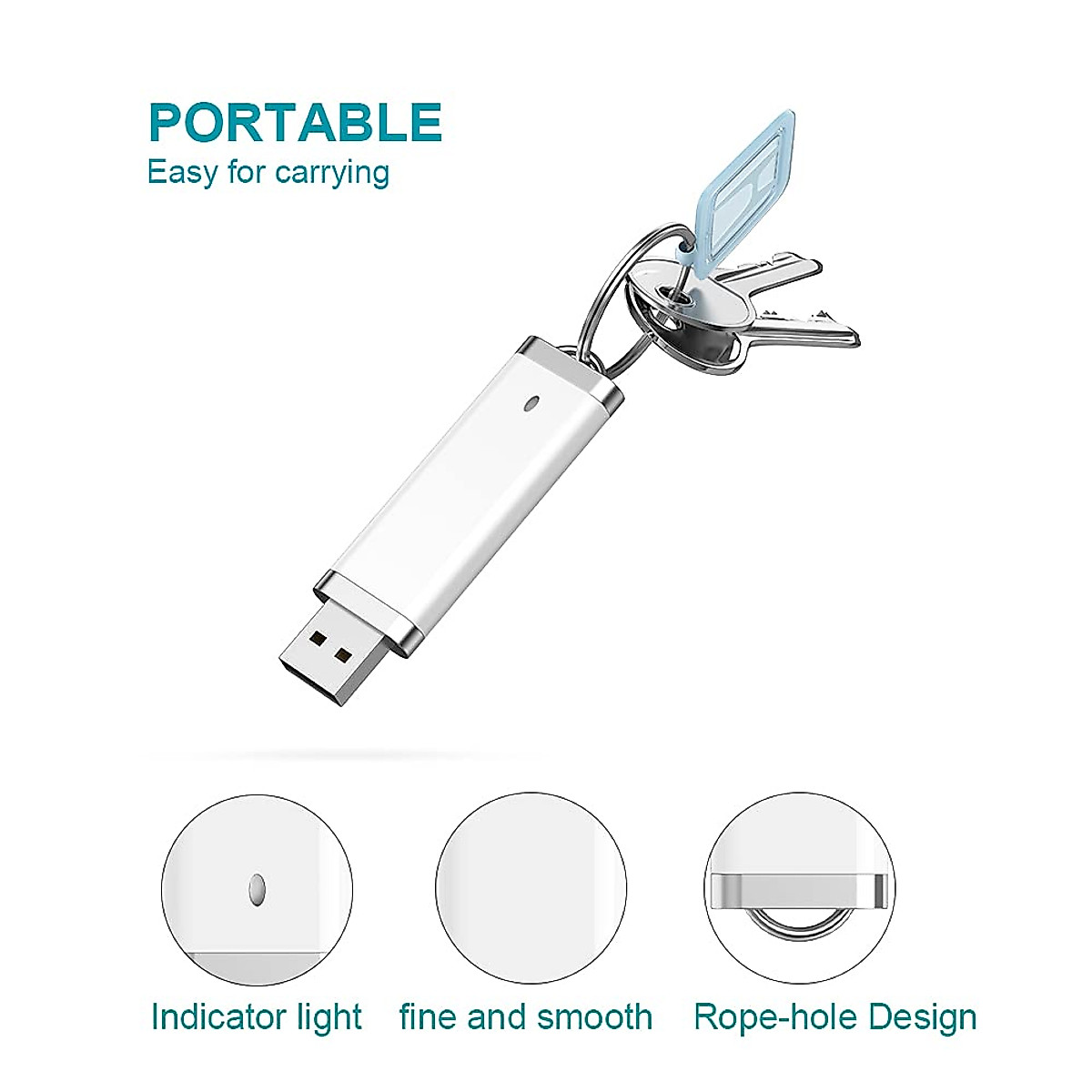 KEXIN 500 Pack 4GB Flash Drive USB Flash Drive 4G Thumb Drive Pen Drive Memory Stick Design in Snapcap White