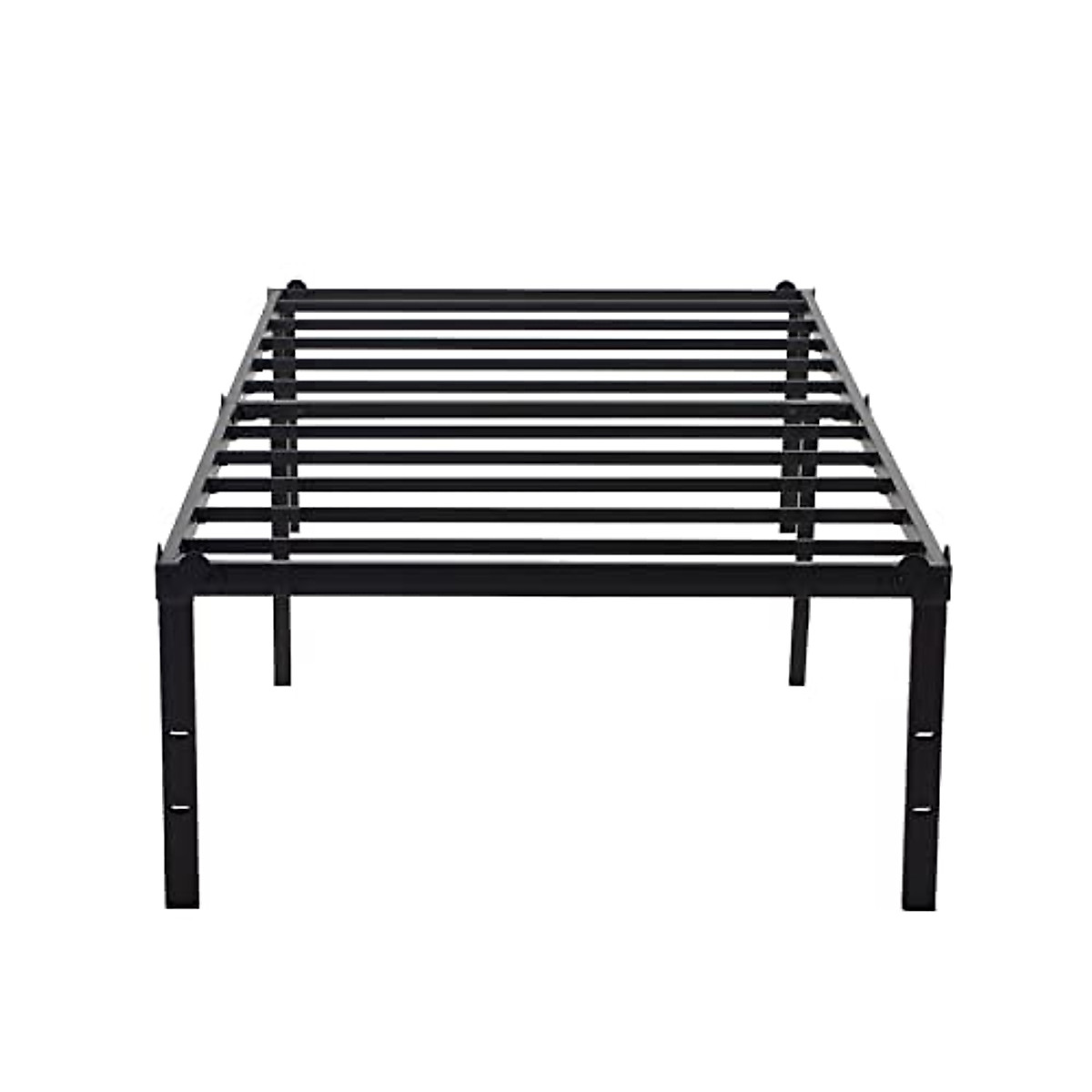 Veezyo Metal Bed Frame Twin - 18 Inch Black Metal Platform Bed Frame, Easy Assembly with Large Storage Space, 3,500lbs Heavy Duty, No Box Spring Needed (Twin)