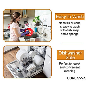 COREANNA Air Fryer Liners - "2-Pack Silicone Air Fryer Silicone Liners - Reusable, Heat Resistant, and Easy to Clean Replacement Pot for Air Fryer Oven Accessories - "Red"