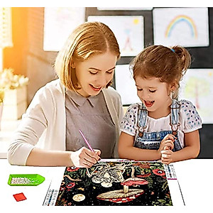 6 Pack Diamond Painting Kits for Adults - Mushroom Flower Butterfly Skeleton Moon DIY 5D Diamond Art Kits Full Drill Diamond Dots Paintings with Diamonds Gem Art and Crafts Home Decor 12x16inch