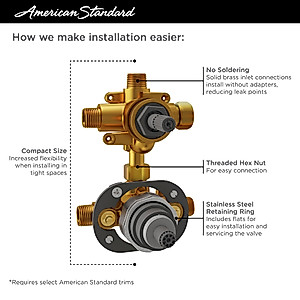 American Standard RU521 Flash 2-Way Integrated Shower Diverter Rough Pressure Balance Valve Cartridge