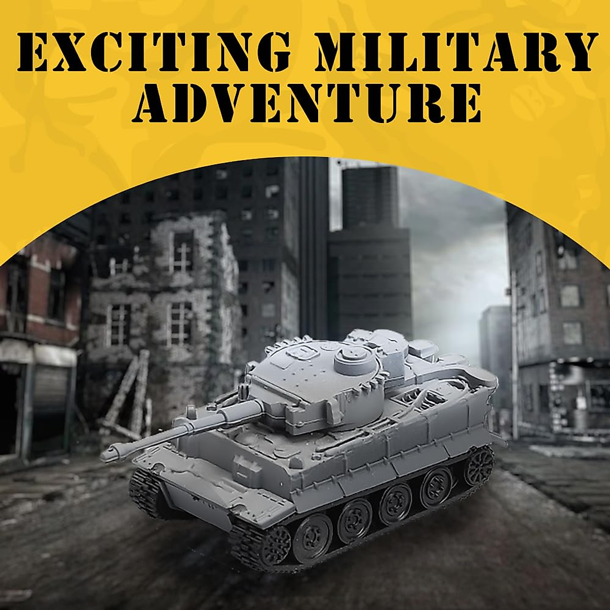 ViiKONDO 8 PCS 1/144 WWII Tank Model German Tiger Hunting Heavy Tank Panther Main Battle Tank AMX-30 Soviet T-34 Medium DIY Assembly Collection