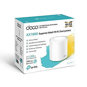 TP-Link Deco X20 AX1800 Whole Home Mesh WiFi 6 System 1 Pack White TPLink