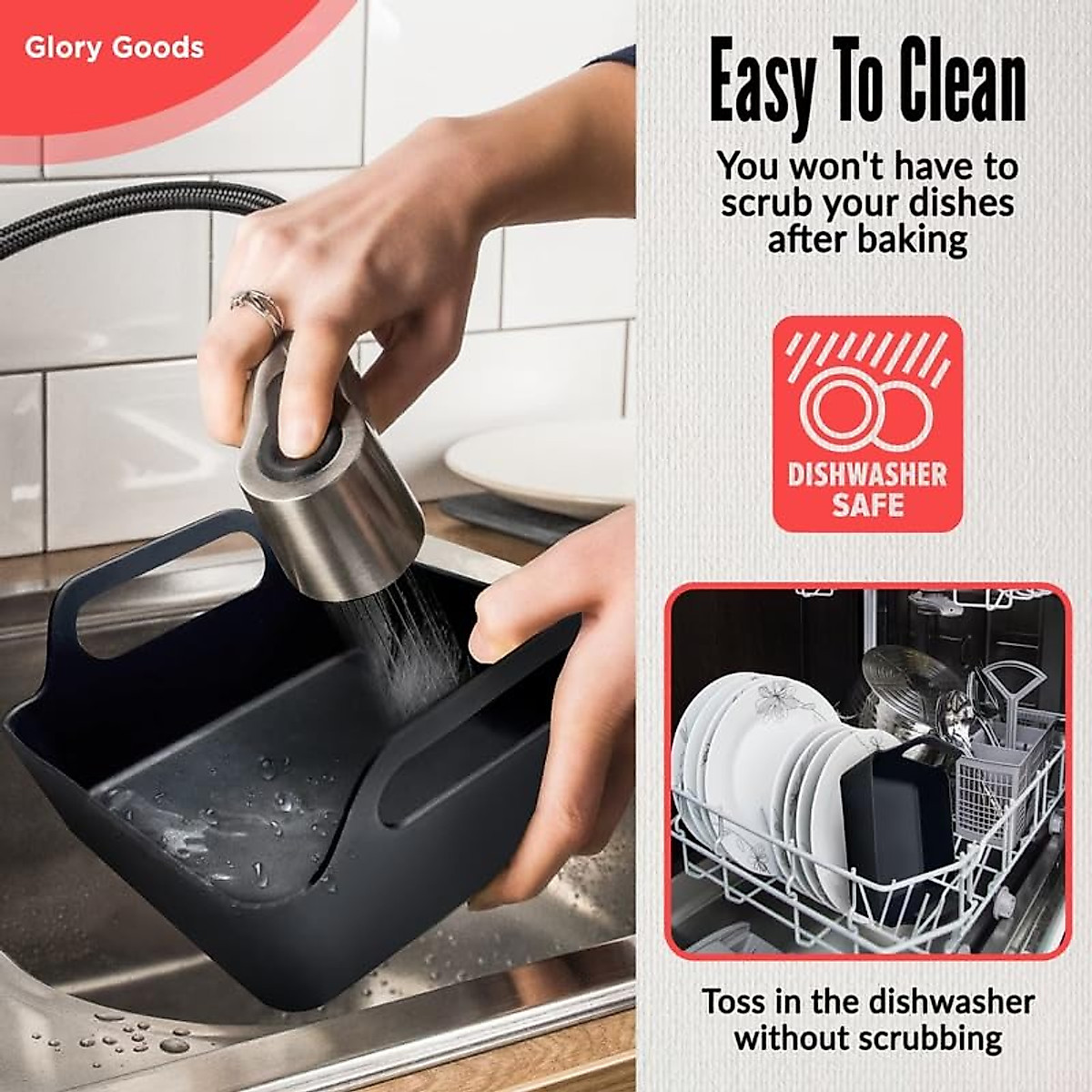 5 Pcs Silicone Sheet Pan Divider, Easy To Clean Nonstick Pan Set for Cooking | Silicone Baking Pans for Oven and Air Fryer | Baking Pans Set for Kitchen |BPA Free Silicone Baking Pan Organizer