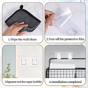 cobee Shower Caddy Adhesive Replacement, 6Pcs Shower Rack Stickers Shower Shelf Adhesive No Drilling Waterproof Traceless Hooks for Showe Caddy, Soap Holder, and Kitchen Storage Racks
