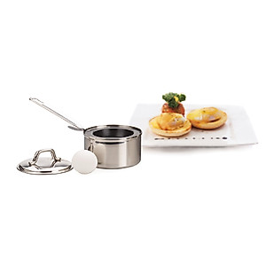 RSVP International Endurance Single Egg Poacher Set | Perfectly Poached Eggs | Includes Stainless Steel Pan | Dishwasher Safe