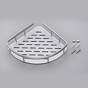 DOITOOL Wall Hanging Decor Shower Corner Caddy Bathroom Wall Mount Triangle Basket Shelf Bathroom Storage Organizer Holder Tray for Cosmetic Makeup Shampoo Single Layer Wall Mount Shelves