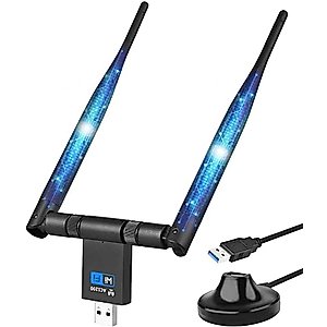 ：USB WiFi Adapter for PC Latest Long Range Stable Signal 1200Mbps Wireless WiFi Dongle USB 3.0 2.4G/5G 802.11ac Network Adapter with Dual Antenna for Windows XP/10/8/8.1/7/Vista Mac 10.6-10.15