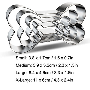 Dog Bone and Dog Paw Print Cookie Cutters Baking Set, Azflyife 8 Pieces Stainless Steel Metal Biscuit Cookie Mold for Homemade Treats