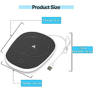 ZIHHO Coffee Mug Warmer, Black Cup Warmer Tea Milk Water Beverage Drink Candle Warmer Electric Plate with Auto Shut Off Smart Temperature Heating Control at 131℉/55℃ for Desk Office Home Use as Gift