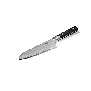 Made In Cookware - 6" Japanese Damascus Steel Santoku Knife - 66 Layers of Damascus Steel with a VG-10 Core - Crafted in Japan - Full Tang With Black POM Handle