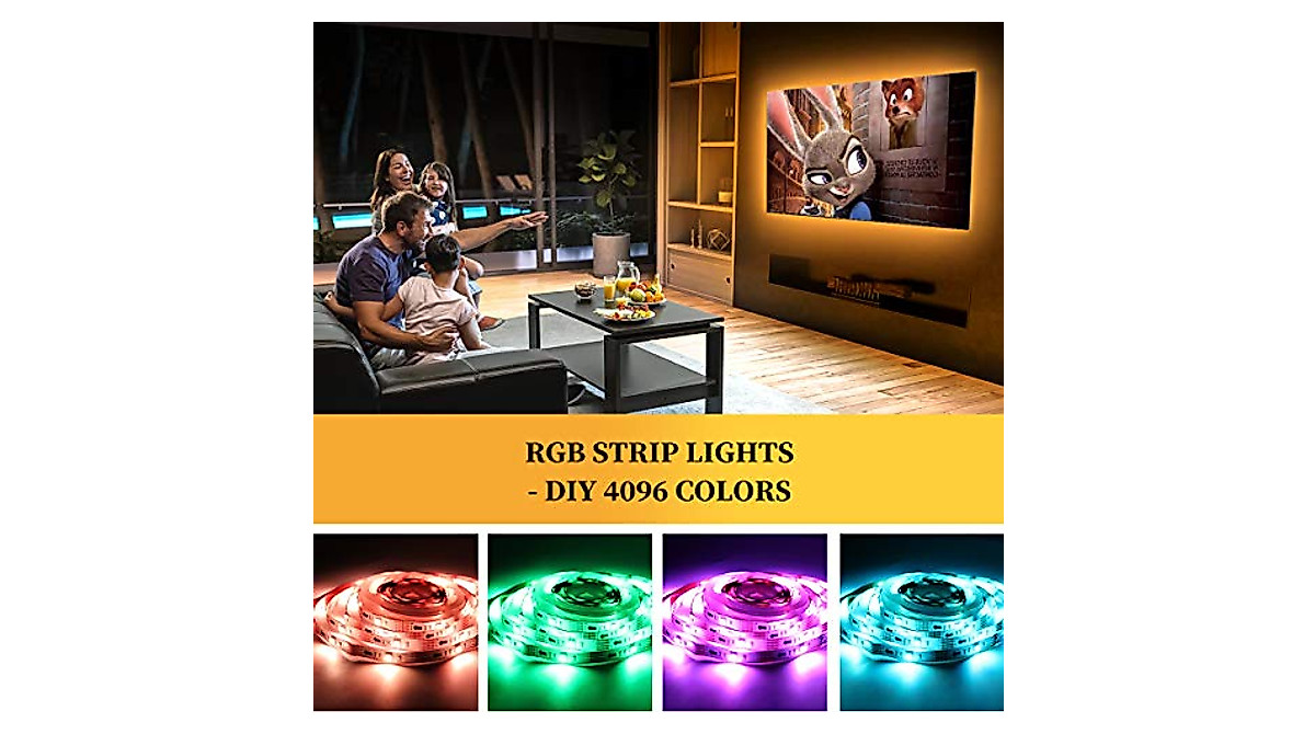 BASON 8.2ft RGB USB TV Backlight Strip - 4096 DIY Colors