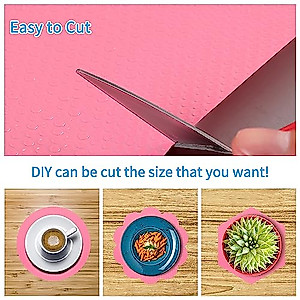 Bloss Shelf Liners, Non Adhesive EVA Drawer Mat Liners Roll for Bathroom, Kitchen, Desks, Deco Shelves 17.7×59 inch-Pink