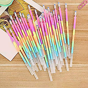 Opla3ofx 10Pcs Colorful 0.5mm Gel Ink Pen Refills Glitter School Drawing Write StationeryFine point, Durable and Smoth to Write1#