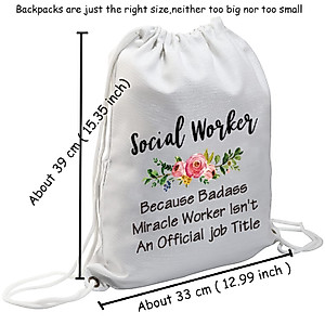 TSOTMO Social Work Appreciation Gift Social Worker Graduation Gift for Woman Because Badass Miracle Worker Isn't An Official Job Title Backpack (Social Worker Pack)