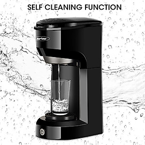 Sunvivi Coffee Maker, Single Serve Brewer for Single Cup, One Cup Coffee Maker With Permanent Filter, 6oz to 14oz Mug, One-touch Control Button with Illumination, Black (ETL Certified)