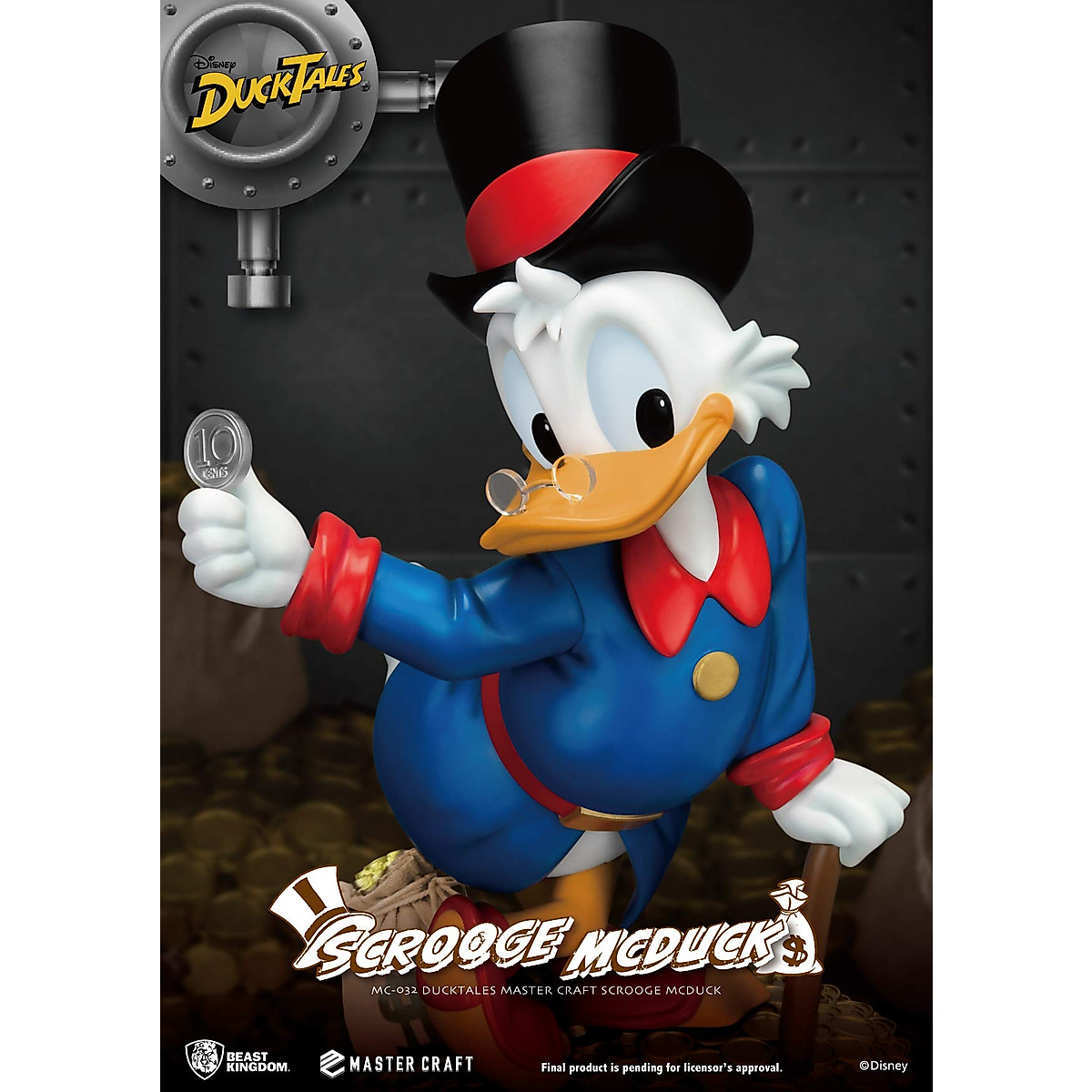 Beast Kingdom Ducktales: Scrooge McDuck MC-032 Master Craft Statue, Multicolor, 16 inches