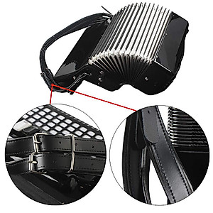 BIBISTORE Soft Leather Adjustable Accordion Shoulder Harness Straps Instrument Accessories (Black)