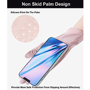 SUJAYU UV Protection Gloves Driving Gloves Women, Full Finger UV Gloves Sun Gloves Sun Protection Gloves, Thin Gloves UV Light Gloves Women Cycling Gloves for Women (Pink)