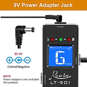 Rowin Guitar Tuner Pedal High Precision Chromatic Tuner with LCD Display for Guitar Bass Voline True Bypass LT-901