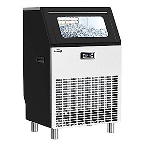 KoolMore - CIM198 Undercounter Ice Maker Machine, Commercial and Residential, Produces 198 lbs. of Cubes in 24 Hrs, Energy Efficient for Bar, Cafe, Restaurant or Event Use, Black