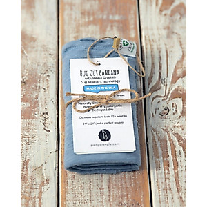 Pang Wangle Bug Repellent Bandana with Odorless Insect Shield® Technology, Eco-Friendly Recycled Cotton Made in The USA, Perfect for Gardening, Hiking, or Just Enjoying The Outdoors (Faded Denim)