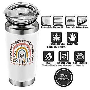 Aunt Gifts - Aunt Gifts from Niece, Nephew - Gifts for Aunt, Auntie Gifts - Aunt Birthday Gift, Mothers Day Gifts for Aunt, Aunt Valentine Gifts - Gifts for New Aunt, To Be Aunt - 20 Oz Tumbler