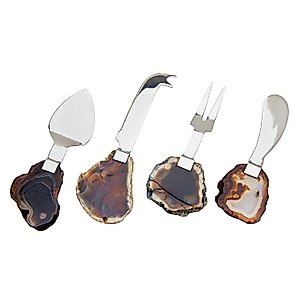 Godinger Cheese Set with Agate Handles - Set of 4