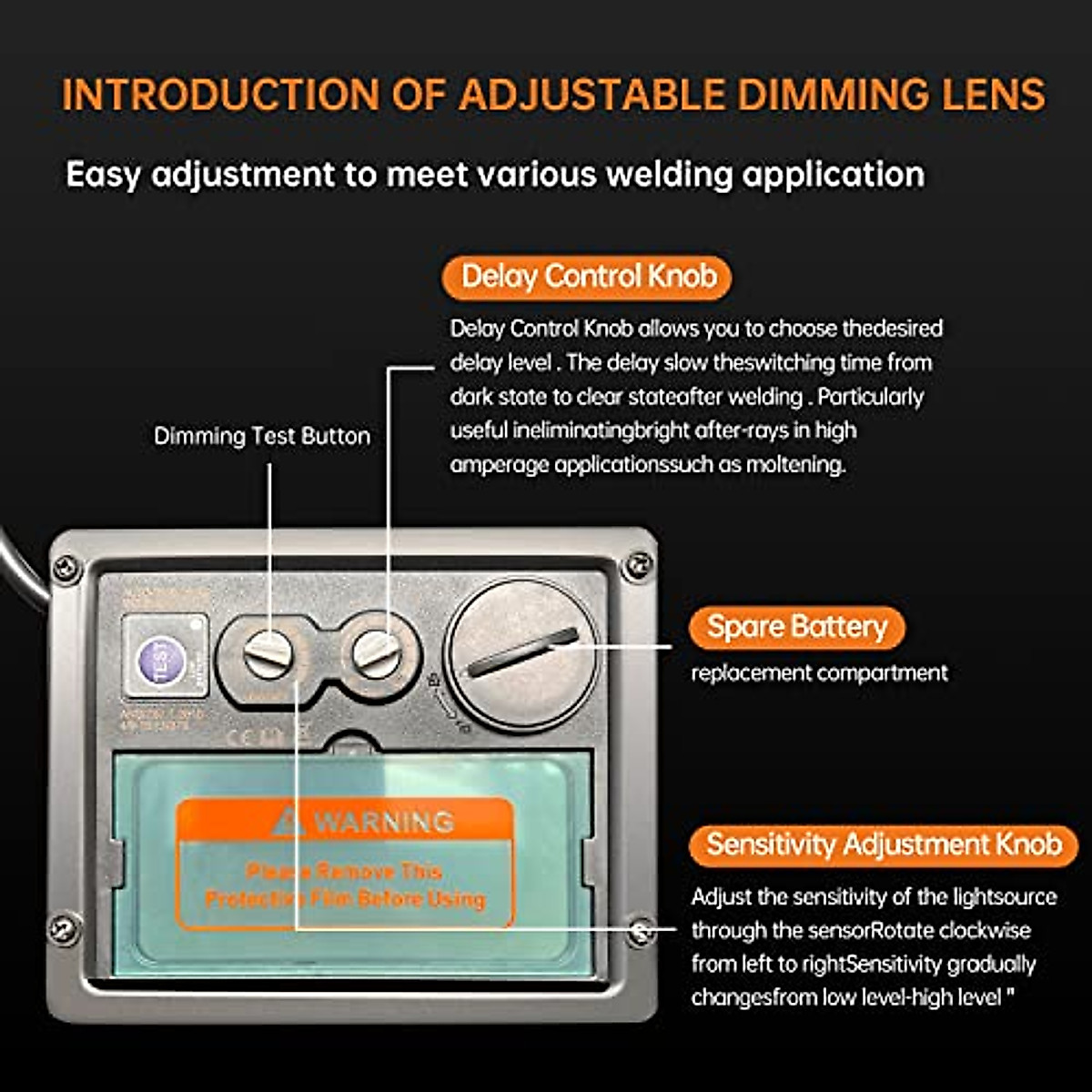 WELDMALL True Color Solar Power Auto Darkening Welding Helmet Welder Hood with Adjustable Shade Range for Mig Tig Arc Sensor Welder Mask WM-110