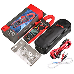 UNI-T Clamp Meter UT216C, Inrush Current AC/DC 600A TRMS HVAC Volt Amp Ohm Meter Multi Meter, Auto Ranging 6,000 Counts, Voltage Frequency Resistance Capacitance Temperature Continuity Diode Tester