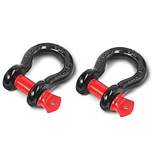 Jamiikury 2 Pcs Shackles 1/2" D Ring Shackle 12 Ton (26,455 lbs) Maximum Break Strength with 5/8" Pin for Tow Strap Winch Off Road Vehicle Recovery