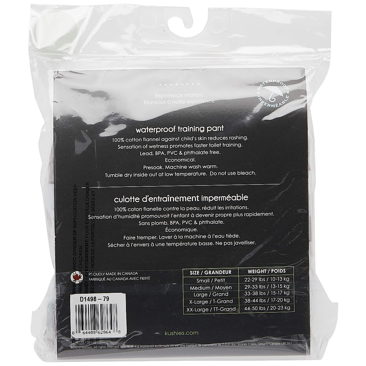 Kushies Baby Waterproof Training Pant (38-44 Pounds), White Elephants, X-Large