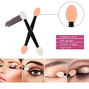 300PCS Disposable Makeup Applicators Tools Kit, Include 100 Disposable Lip Brushes Lip Wands 100 Mascara Brushes Wands Applicator 50 Eyeliner Brushes 50 Eyeshadow Brushes for Eyes and Lips Makeup