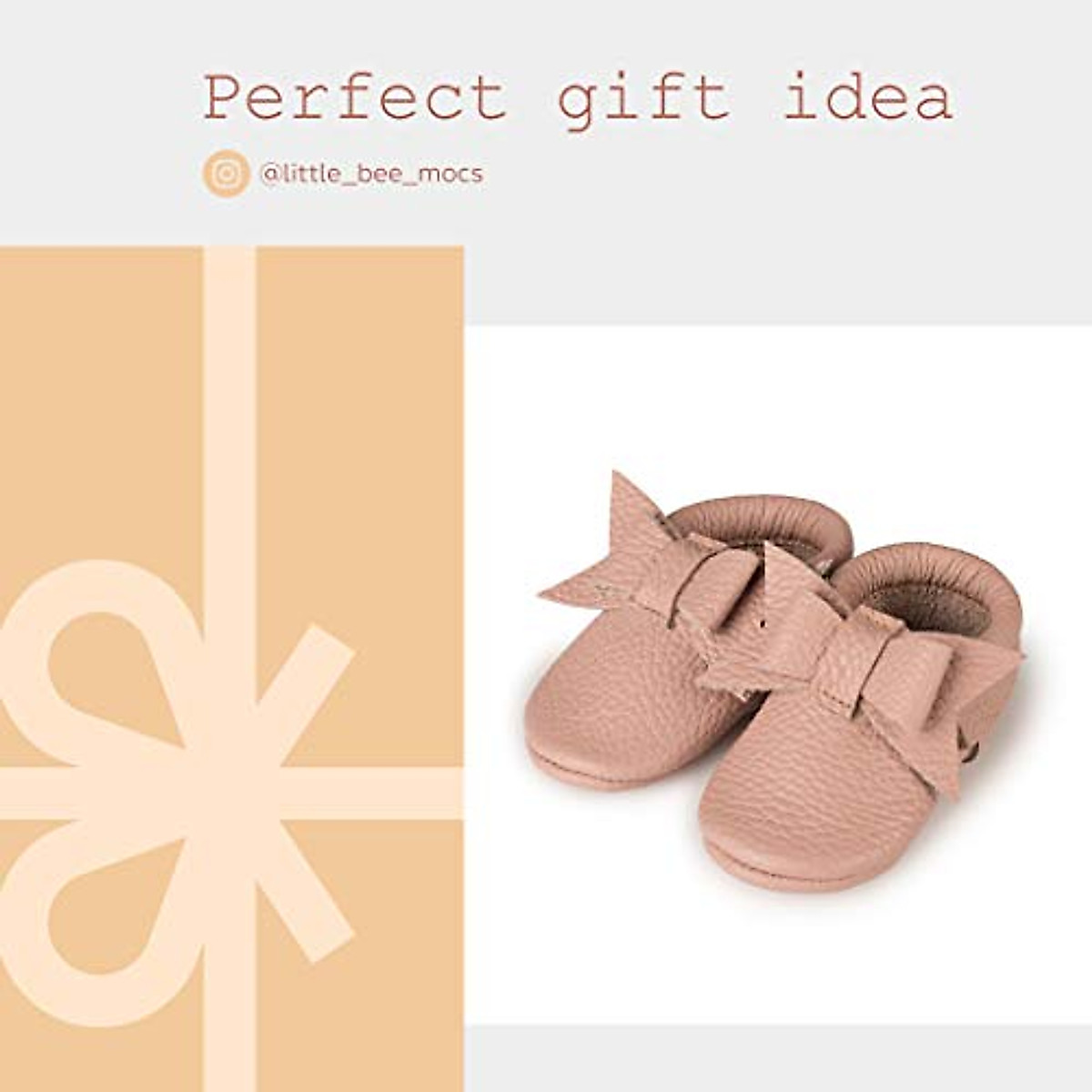 Littlebeemocs Bow Baby Moccasins (Italian Leather) Soft Sole Shoes for Girls | Infants, Babies, Toddlere (5, Tourmaline)