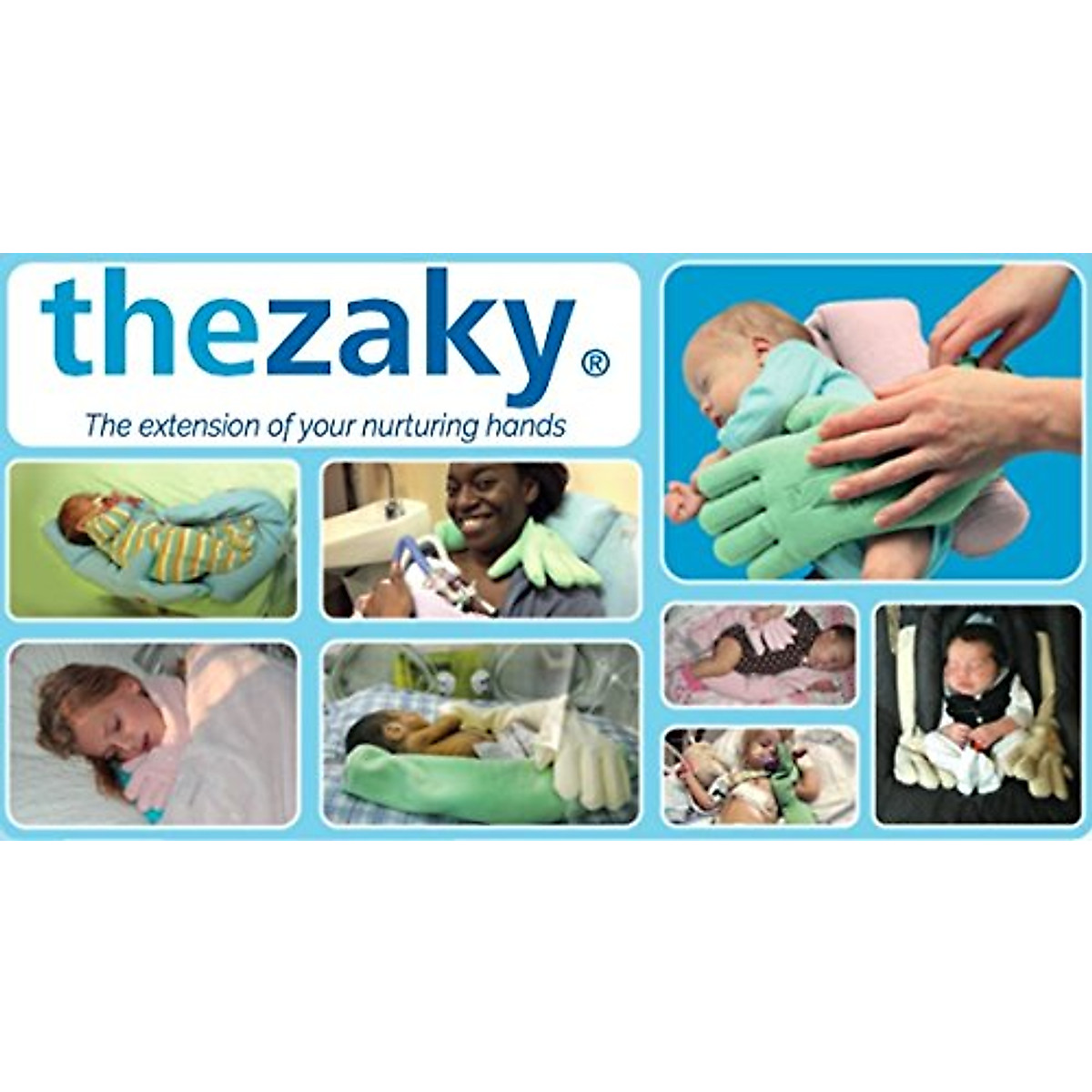 The Zaky Bonding & Positioning by Nurtured by Design - Color: Sky Blue - One Pair– Ergonomic Sleeping Support with Washing Bag- Excellent Physical & Psychological Support for Preemies & Infants