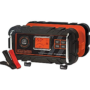 BLACK+DECKER Cordless Tire Inflator, Multi-purpose, Portable, 12V with Fully Automatic 15 Amp 12V Bench Battery Charger/Maintainer (BDINF12C & BC15BD)